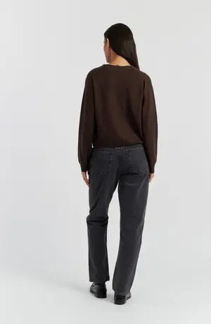Chinti & Parker Wool Cashmere Cropped Cardigan - Chocolate