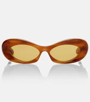 Valentino Garavani Vlogo Oval Sunglasses - Brown