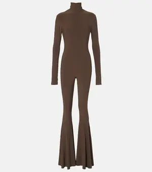Norma Kamali Turtleneck Jersey Jumpsuit - Brown