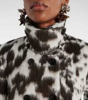 Dries Van Noten Animal-printed Wool-blend Jacket - Brown