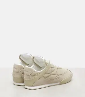 Chloé Kick Leather-trimmed Suede Sneakers - Green