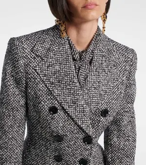 Dolce & Gabbana Double-breasted Wool-blend Jacket - Grey
