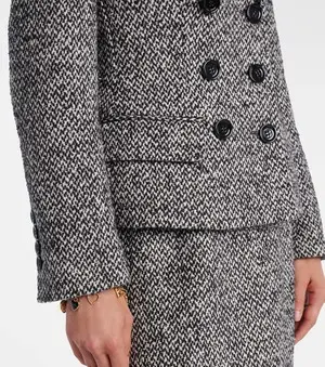 Dolce & Gabbana Double-breasted Wool-blend Jacket - Grey