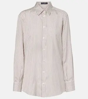 Dolce & Gabbana Striped Silk Shirt - Grey