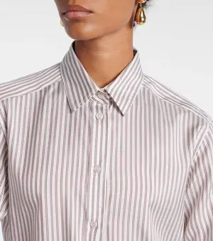 Dolce & Gabbana Striped Silk Shirt - Grey