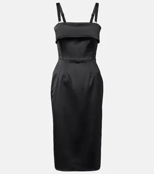 Dolce & Gabbana Satin Midi Dress - Black