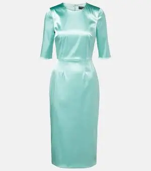 Dolce & Gabbana Satin Midi Dress - Green