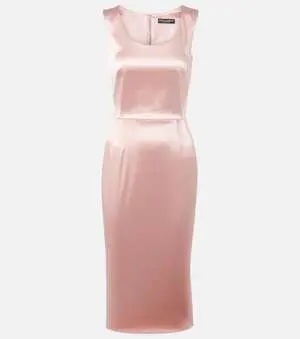 Dolce & Gabbana Satin Midi Dress - Pink