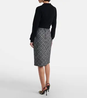 Dolce & Gabbana Checked Wool-blend Miniskirt