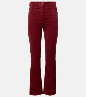 JOSEPH High-rise Suede Slim Pants - Red