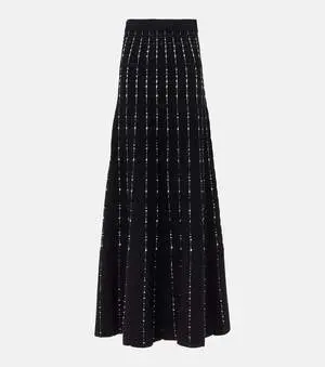 JOSEPH Ribbed-knit Cotton-blend Maxi Skirt