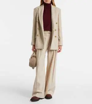Brunello Cucinelli Monili Cable-knit Cashmere Blazer