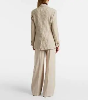 Brunello Cucinelli Monili Cable-knit Cashmere Blazer