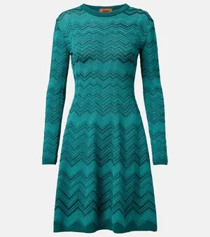 Missoni Zigzag Knitted Minidress - Green