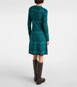 Missoni Zigzag Knitted Minidress - Green
