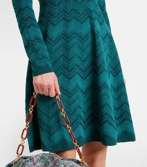 Missoni Zigzag Knitted Minidress - Green