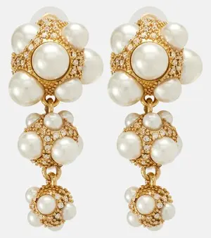 Oscar De La Renta Embellished Clip-on Earrings - Gold