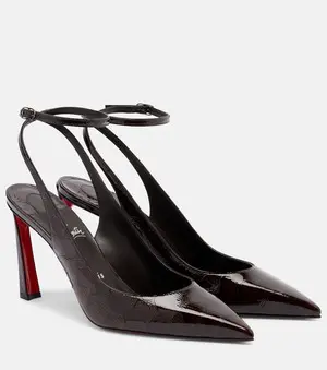 CHRISTIAN LOUBOUTIN Condora 85 Croc-effect Slingback Pumps