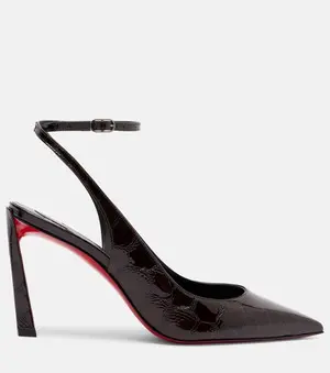 CHRISTIAN LOUBOUTIN Condora 85 Croc-effect Slingback Pumps