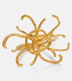 Oscar De La Renta Threaded Flower Ring - Gold