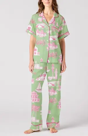 KATIE KIME Florida Toile Pants Set - Light/pastel Pink