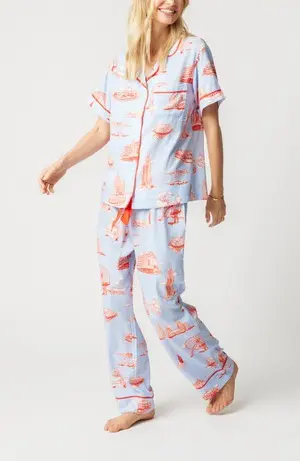 KATIE KIME Chicago Toile Pants Set - Light Blue