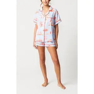 KATIE KIME Chicago Toile Shorts Set - Light Blue