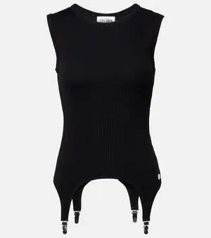 JEAN PAUL GAULTIER Ribbed-knit Cotton Jersey Tank Top