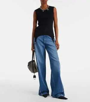 JEAN PAUL GAULTIER Ribbed-knit Cotton Jersey Tank Top