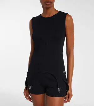 JEAN PAUL GAULTIER Ribbed-knit Cotton Jersey Tank Top