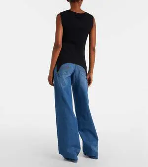 JEAN PAUL GAULTIER Ribbed-knit Cotton Jersey Tank Top