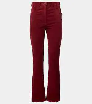 JOSEPH High-rise Suede Slim Pants