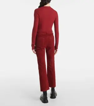 JOSEPH High-rise Suede Slim Pants