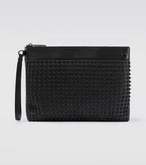 CHRISTIAN LOUBOUTIN Stud-embellished Leather Pouch