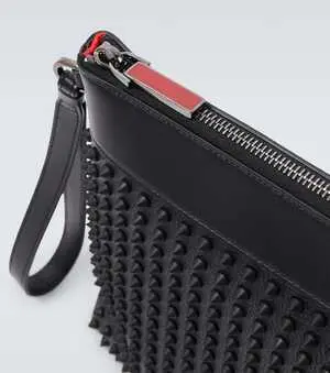 CHRISTIAN LOUBOUTIN Stud-embellished Leather Pouch