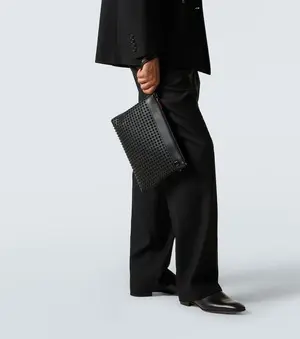 CHRISTIAN LOUBOUTIN Stud-embellished Leather Pouch