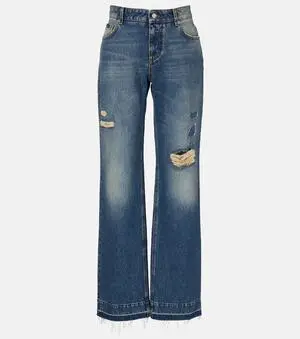 Dolce & Gabbana Distressed Straight Leg Jeans
