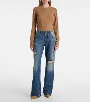 Dolce & Gabbana Distressed Straight Leg Jeans