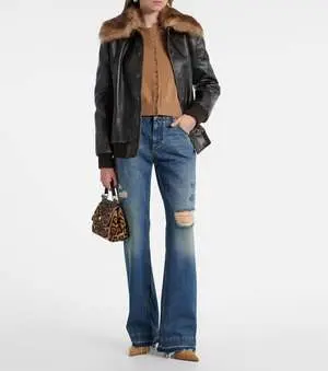 Dolce & Gabbana Distressed Straight Leg Jeans