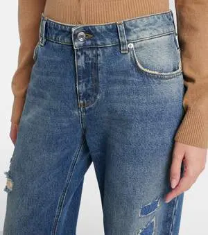 Dolce & Gabbana Distressed Straight Leg Jeans