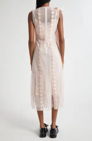 Simone Rocha Ribbon Daisy Chain Multi Slit Midi Dress
