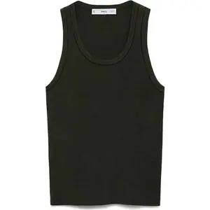 Mango Ribbed Tank - Khaki Green