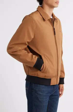 LEVI'S Laydown Collar Water Resistant Insulated Bomber Jacket - Brown