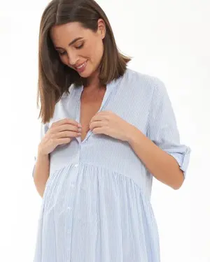 RIPE MATERNITY Stripe Shirt Dress