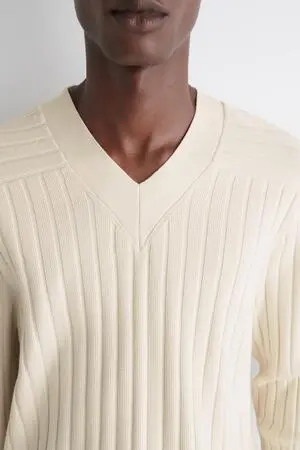 Cos Ribbed-knit V-neck Sweater