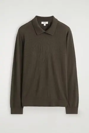 Cos Merino Wool Button-collar Sweater