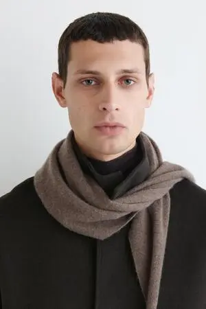 Cos Cashmere Triangle Scarf - Brown