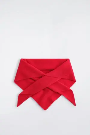 Cos Cashmere Triangle Scarf Red