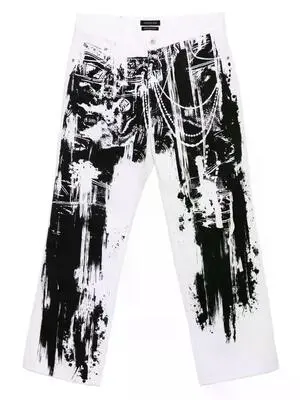 JUNTAE KIM Trompe L'oeil Wide-leg Jeans - White