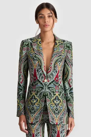Alice + Olivia Breann Printed Blazer - Natural